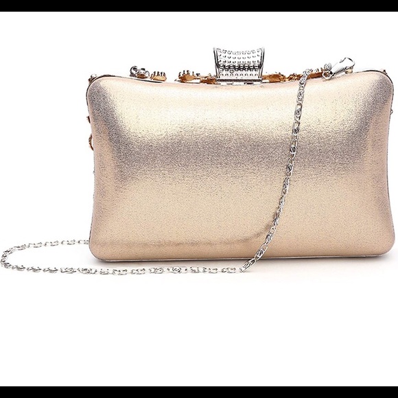 Bags | Gold Crystal Evening Clutch | Poshmark